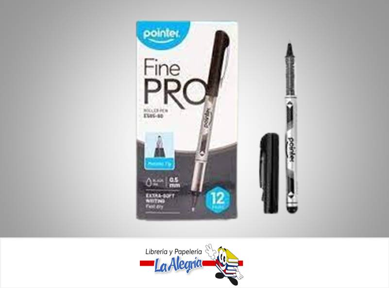 BOLIGRAFO FINE PRO EXTRA SUAVE E56560 INK 0.5MM NEGRO UND MARCA POINTER | Libreria La Alegria