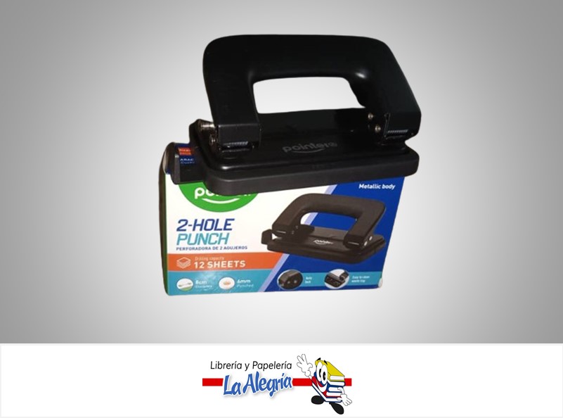 PERFORADORA 2 HUECOS 12 HOJAS PU2360 MARCA POINTER | Libreria La Alegria